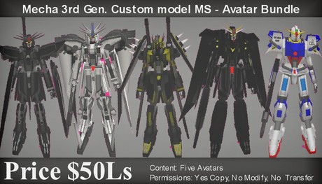 Second Life Marketplace - Mecha set - 3rd Gen. - 5 Avatars
