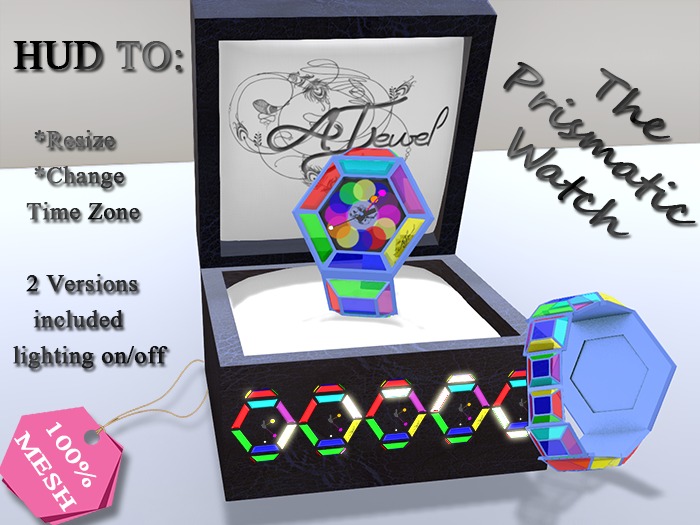 Second Life Marketplace - ::A JEWEL:: Watch Prismatic Blue Crystal ...