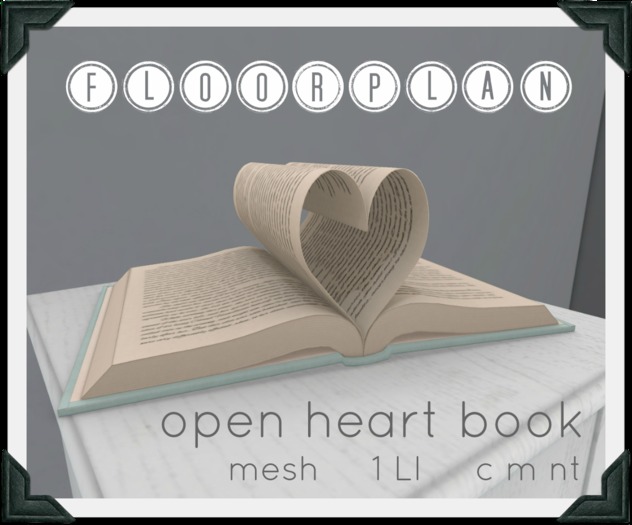 Second Life Marketplace - floorplan. open heart book [ boxed ]