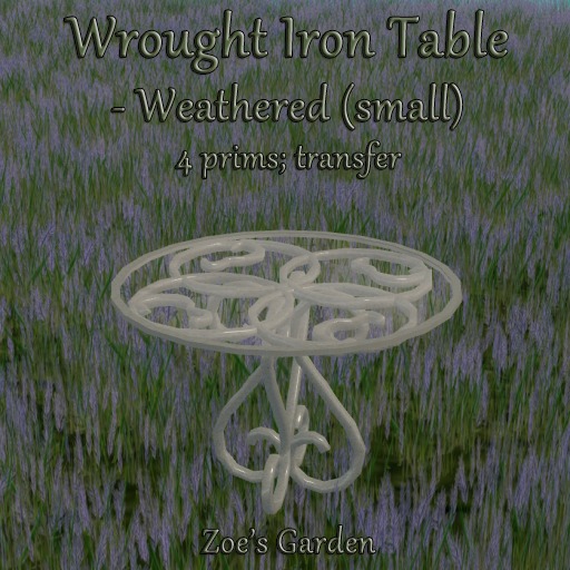 Second Life Marketplace - *ZG* Wrought Iron Table - Weathered (small)