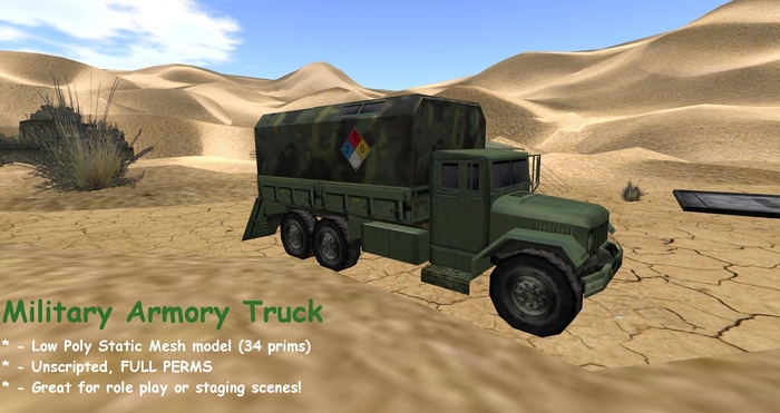 Second Life Marketplace - Military Armory Truck - mesh (34 prims ...