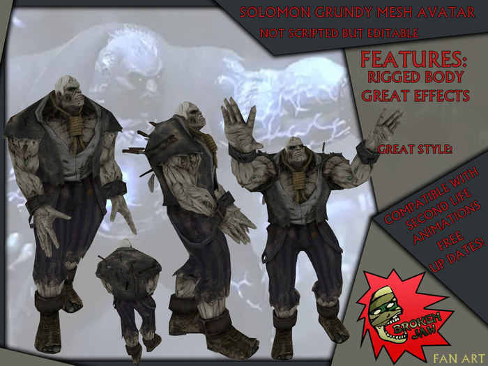 Second Life Marketplace - [BJ] Solomon Grundy Mesh Avatar - LIMITED ...