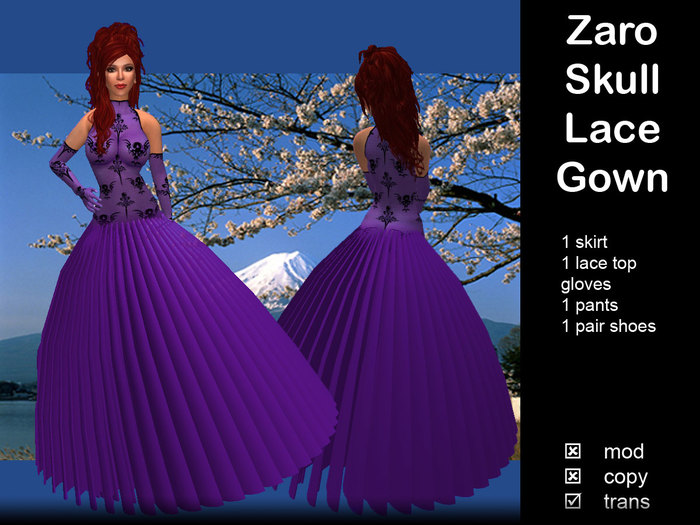 Second Life Marketplace - Zaro Purple Skull Lace
