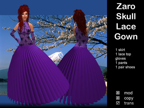 Second Life Marketplace - Zaro Purple Skull Lace