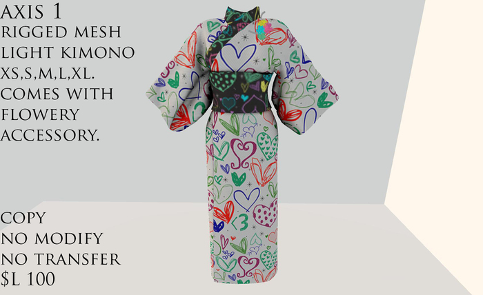 Second Life Marketplace - W&B sketchy cute rigged mesh kimono