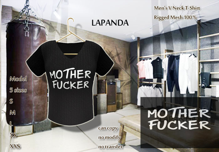 Second Life Marketplace - ;[LaPANDA]; MFK Men V Neck T-Shirt