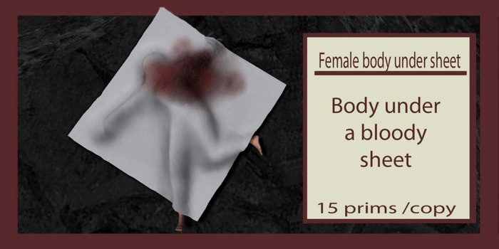 Second Life Marketplace - female dead body UNDER BLOODY SHEET