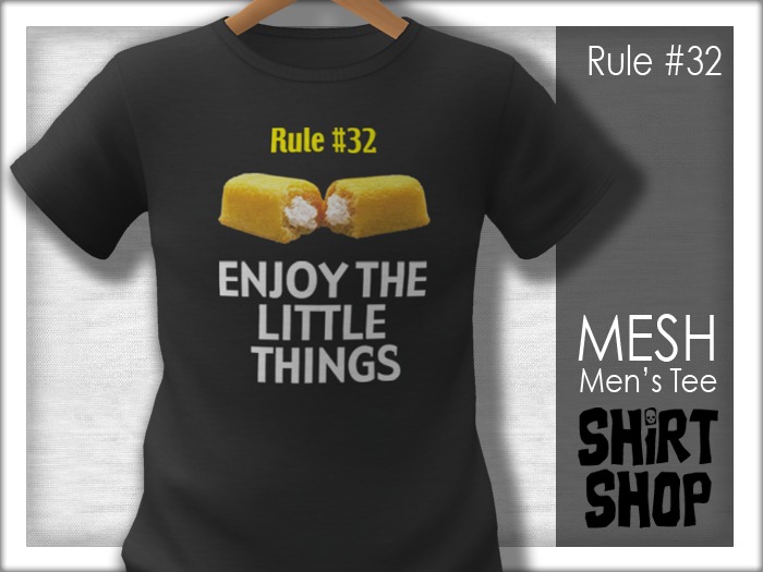 Second Life Marketplace - =ShirtShop= Mesh Rule #32 T-Shirt