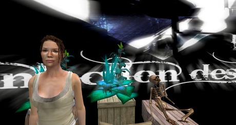 Second Life Marketplace - skeleton statue exotic flower plant