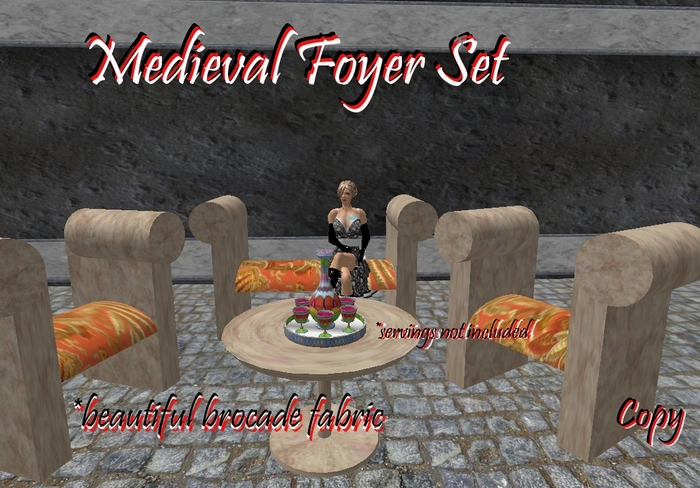 Second Life Marketplace - Medieval Foyer Set/Set de muebles medieval ...