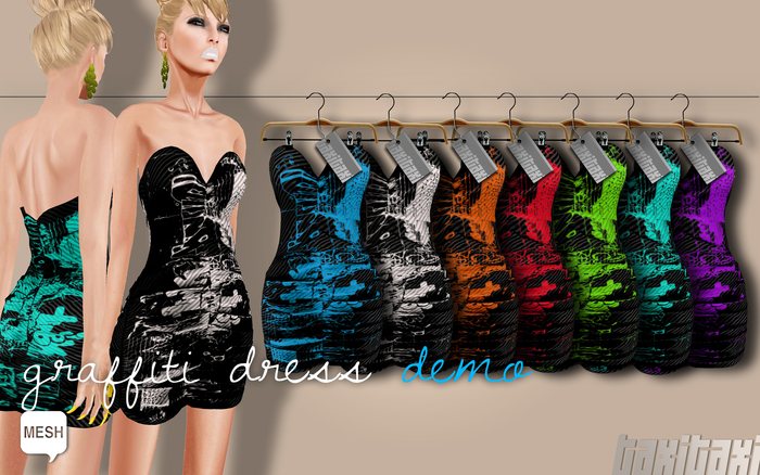 Second Life Marketplace - [TAXI TAXI] GRAFFITI RUFFLE [DEMO] - MESH