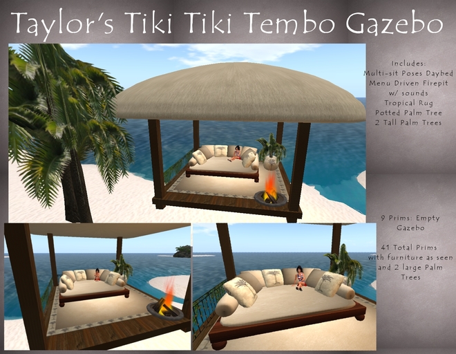 Second Life Marketplace - OMG!Taylor's Tiki Tiki Tembo Gazebo