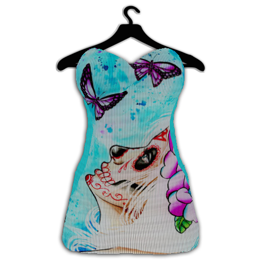 Second Life Marketplace - + gash + mesh butterfly skull minidress tank ...