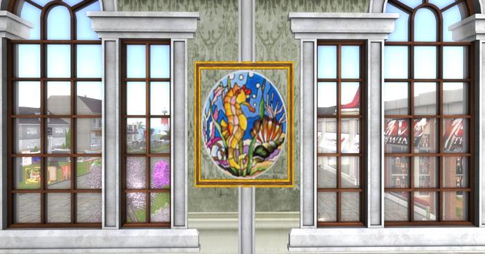 Second Life Marketplace - RC Wall Art, Sea Horse Round