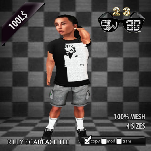Second Life Marketplace - [23$] Riley Scarface Tee