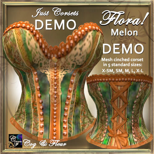 Second Life Marketplace - JUST CORSET -- DEMO FLORA! Melon Mesh Corset