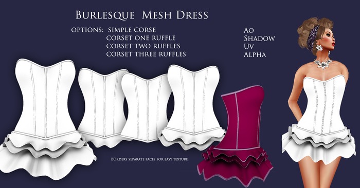 Second Life Marketplace - Ruxy- Burlesque Dress DEMO