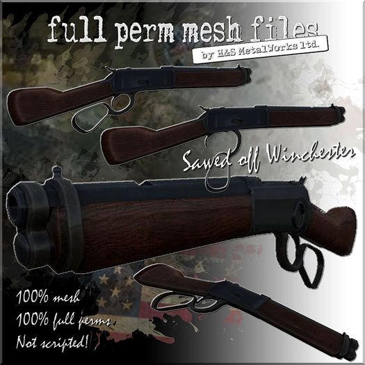 Second Life Marketplace - Sawed off Winchester (Machinegun, Rifle, Gun ...