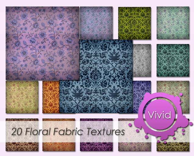 Second Life Marketplace - vivid floral farbic textures pack1