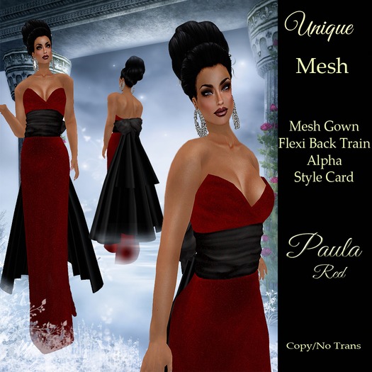 Second Life Marketplace - **SD** Red Paula Mesh Gown BSM