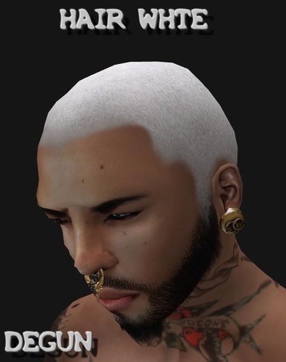 Second Life Marketplace - [DEGUN] HAIR WHITE