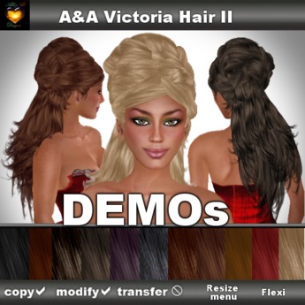 Second Life Marketplace - A&A Victoria Hair Color Pack II DEMOs