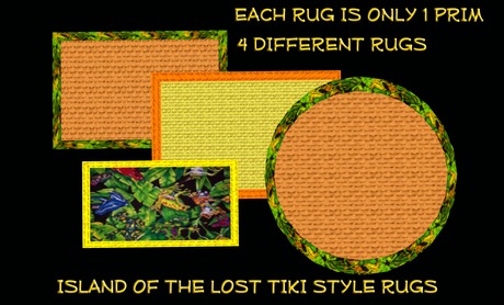 Second Life Marketplace - ISLAND OF THE LOST TIKI RUG SET BOXED