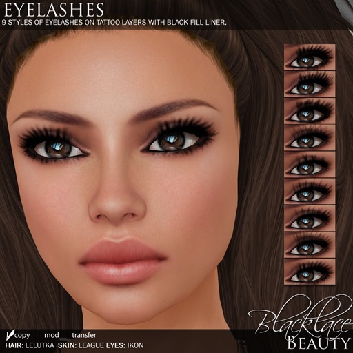 Second Life Marketplace - ~Blacklace Beauty~ Eyelashes V2