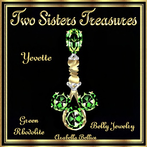 Second Life Marketplace - TST - YEVETTE GREEN RHODOLITE BELLY JEWELRY YG