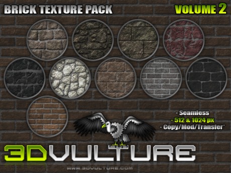 Second Life Marketplace - 3DV Brick Texture Pack Vol.2