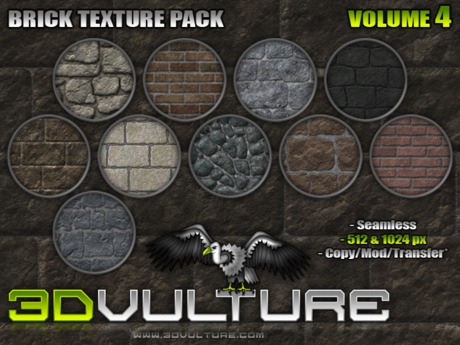 Second Life Marketplace - 3DV Brick Texture Pack Vol.4