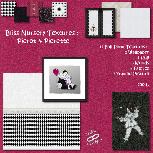 Second Life Marketplace - Bliss Nursery Textures - Pierot & Pierette - Box