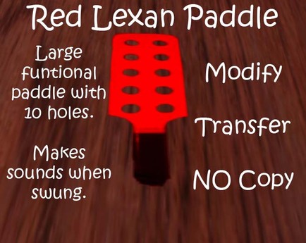 Second Life Marketplace - Red Lexan Paddle (boxed)