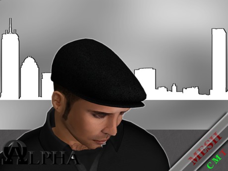 Second Life Marketplace - (ALPHA) Mesh_Wool_Herringbone_Scally_Cap
