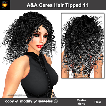Second Life Marketplace - A&A Ceres Hair Tipped 11 (Value Pack Color 11 ...