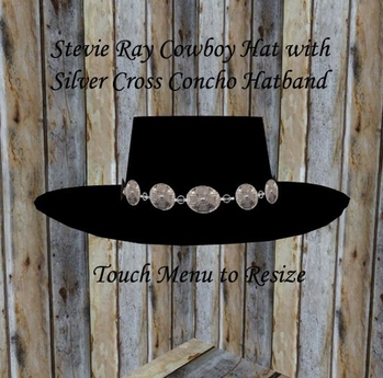 Second Life Marketplace - Stevie Ray Cowboy Hat-Silver Conchos