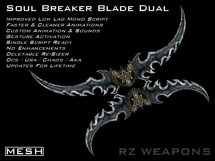 Second Life Marketplace - ::RZW:: Soul Breaker Blade Dual [MESH] :: v.2.0