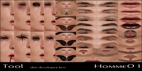 Second Life Marketplace - TOOL dev HOMME01 - skin maker template ...