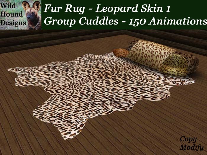 Second Life Marketplace - [WHD] -- Fur Rug - Leopard 1 - Group Cuddle ...