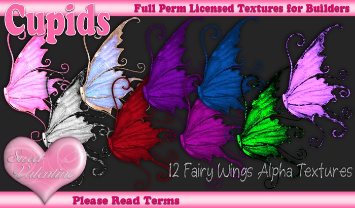 Second Life Marketplace - 12 fairy wings alpha textures