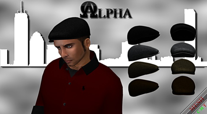 Second Life Marketplace - (ALPHA) Mesh_Wool_Herringbone_Scally_Cap