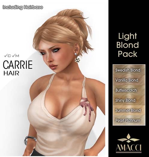 Second Life Marketplace - Amacci Hair ~ Carrie - Light Blond Pack