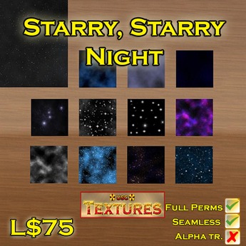 Second Life Marketplace - USC Textures - Starry, Starry Night