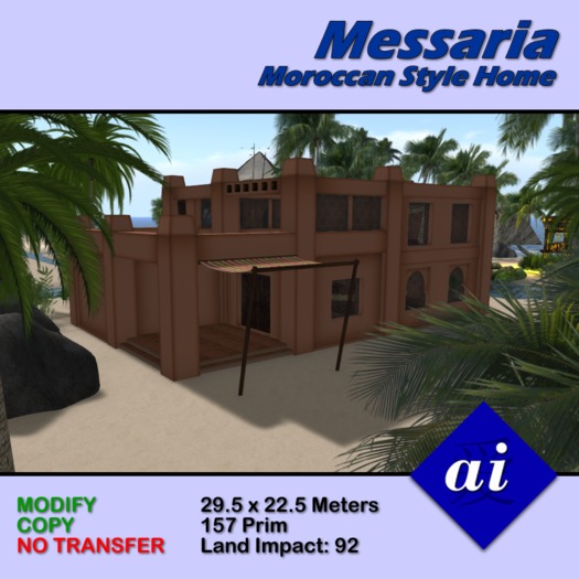 Second Life Marketplace - Messaria - Moroccan Style House by Aimless ...