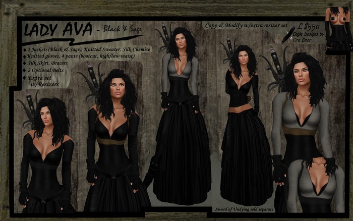 Second Life Marketplace - LADY AVA - Black and Sage