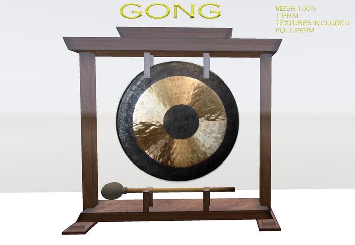 Second Life Marketplace - JAPANESE GONG MESH FULL PERM - TEXTURES INCLUDED