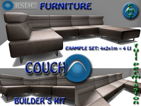 Second Life Marketplace - RSDC FURNITURE - COUCH BUILDER'S KIT