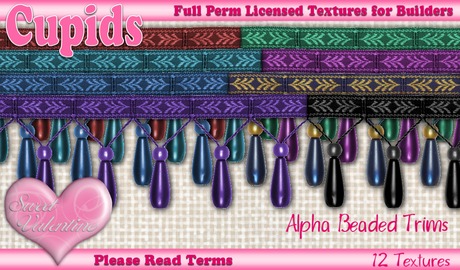 Second Life Marketplace - 12 Beaded Trim alphas Textures