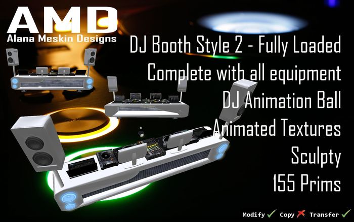 Second Life Marketplace - Alana Meskin Designs - DJ Booth Style 2 Fully ...