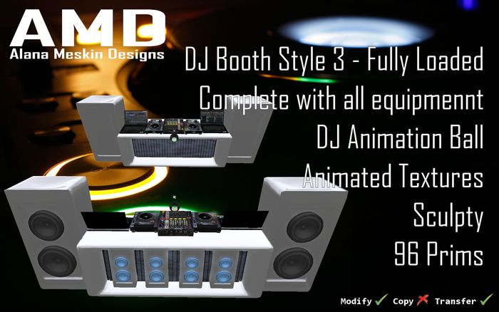 Second Life Marketplace - Alana Meskin Designs - DJ Booth Style 3 Fully ...